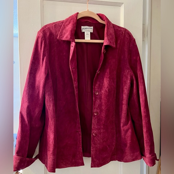 Pendleton | Jackets & Coats | Pendleton Red Leather Jacket | Poshmark